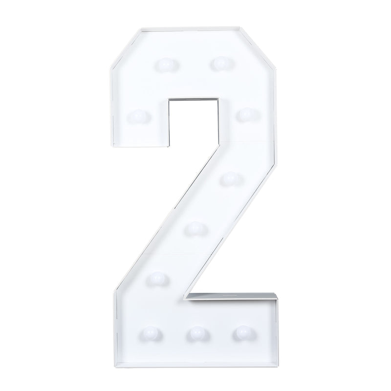 4ft White LED Marquee Number "3" | TableclothsFactory