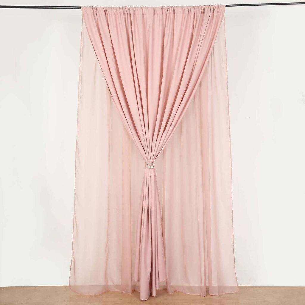 Dusty Rose Chiffon Polyester Curtain Drapes | TableclothsFactory