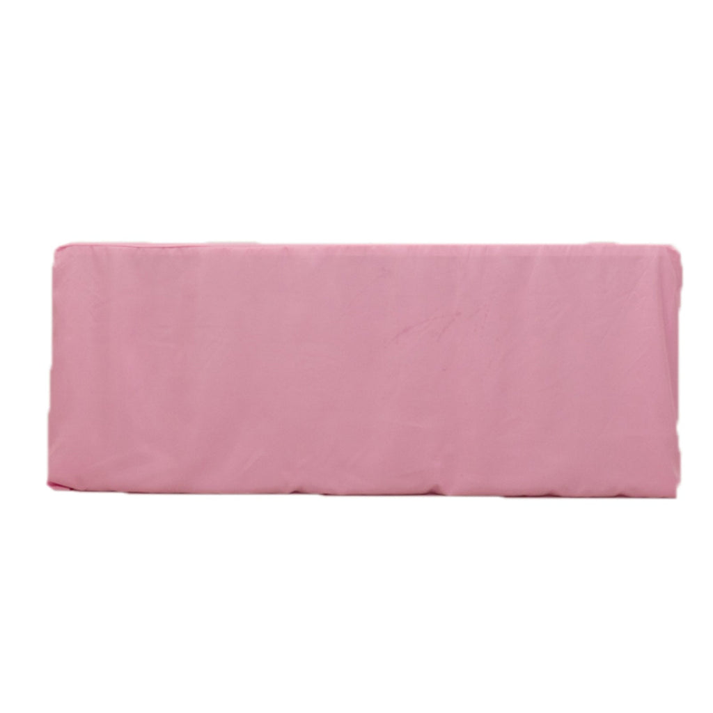 Fitted Polyester Tablecloth 72"x30" Pink | TableclothsFactory