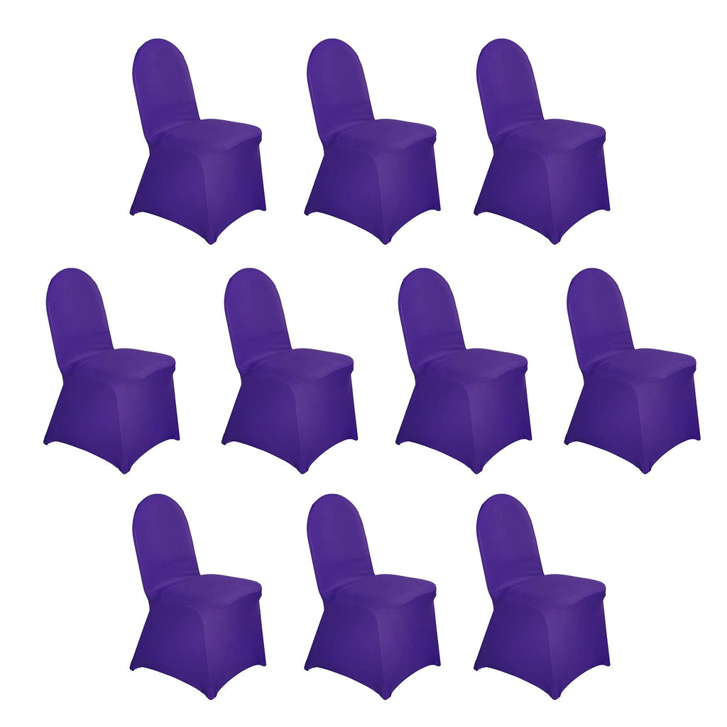 10 Pack Spandex Banquet Chair Cover Purple | TableclothsFactory