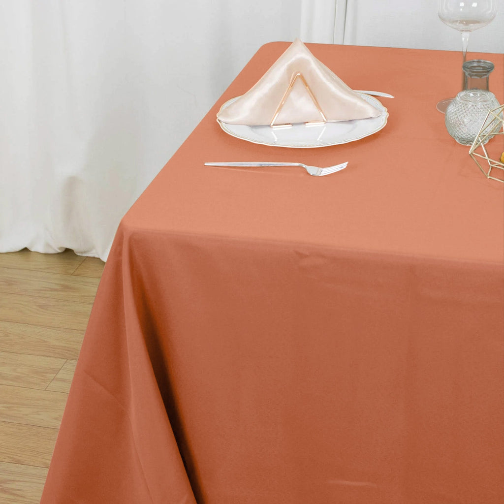 Polyester Tablecloth 90"x90" Terracotta | TableclothsFactory