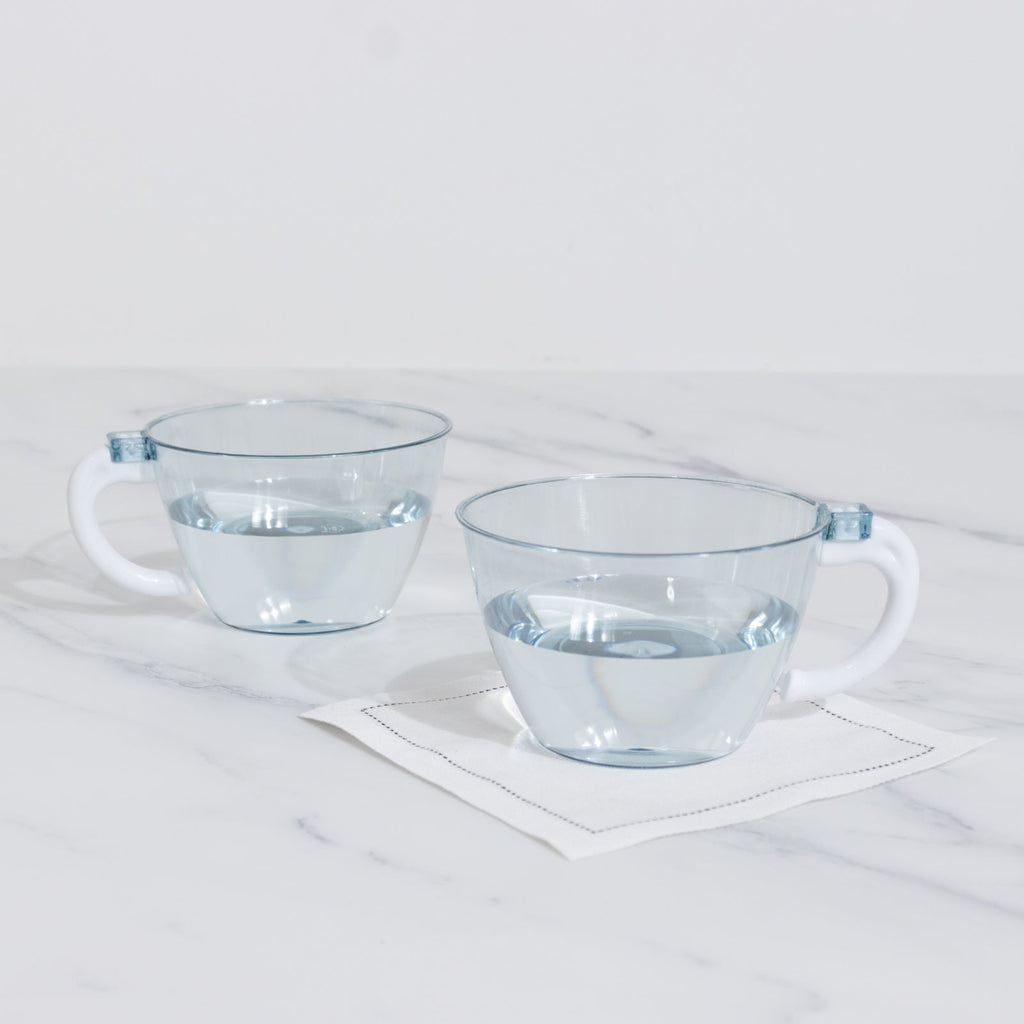 Dusty Blue Plastic Tea Mugs 6oz | TablesclothsFactory