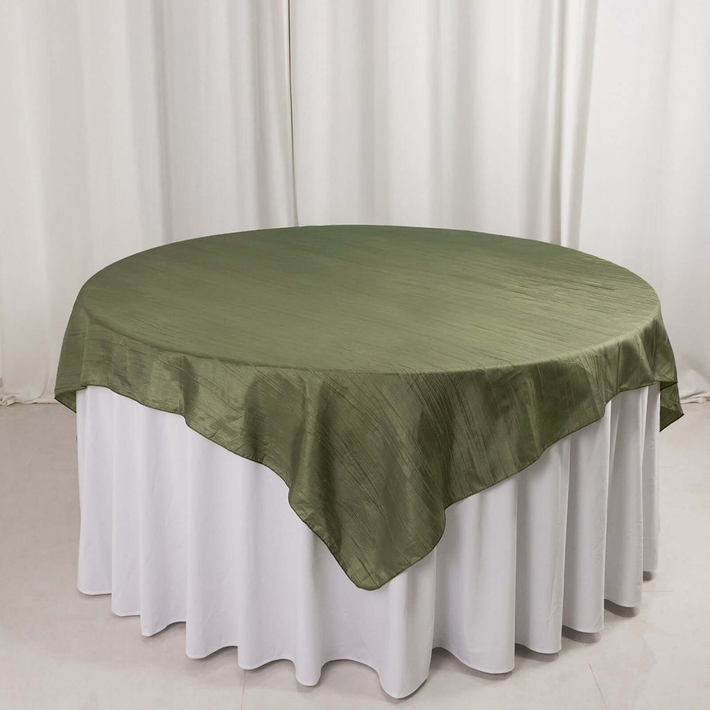 Crinkle Taffeta Overlay 72"x72" Dusty Sage | TableclothsFactory