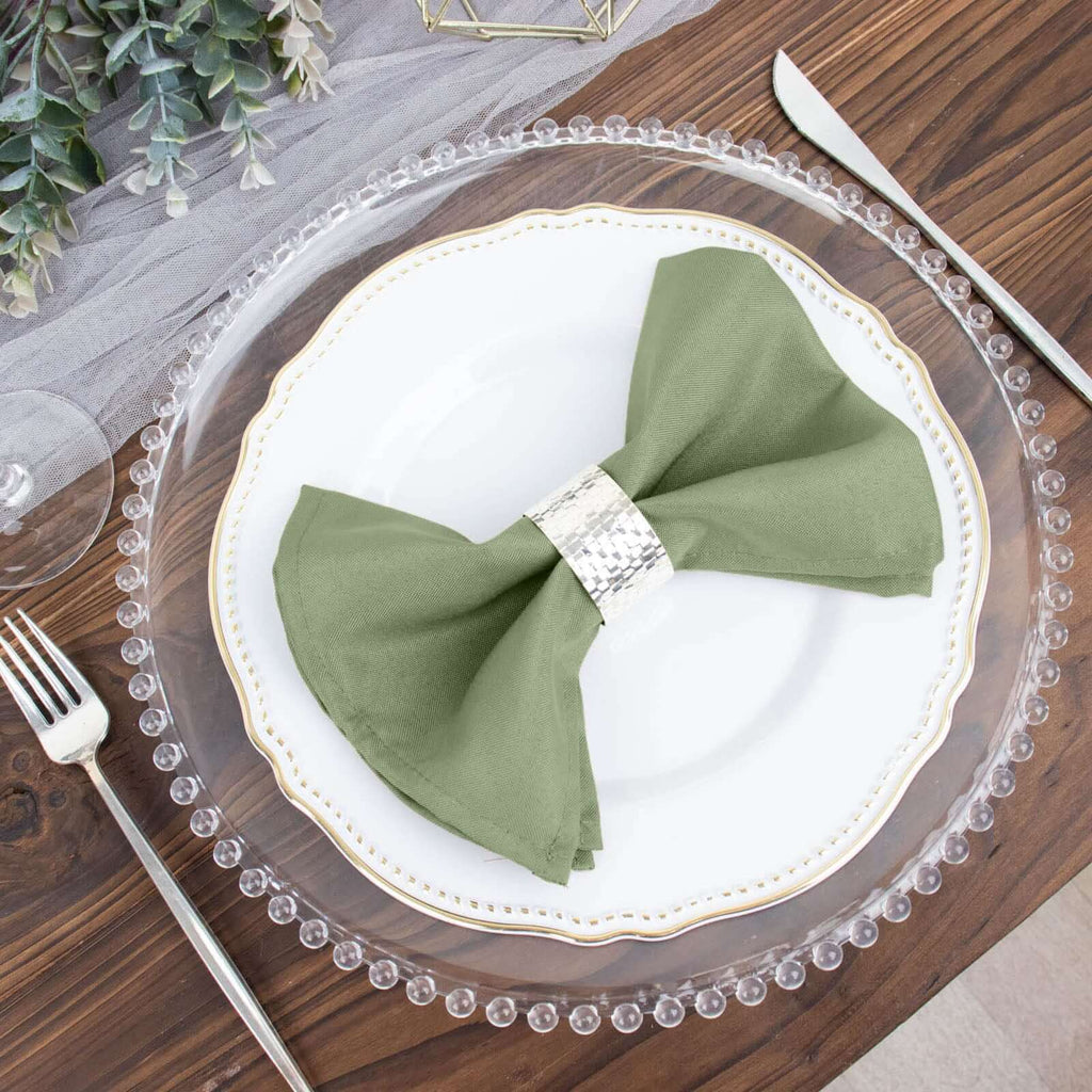 Polyester Napkins 17"x17" Dusty Sage Green | TableclothsFactory