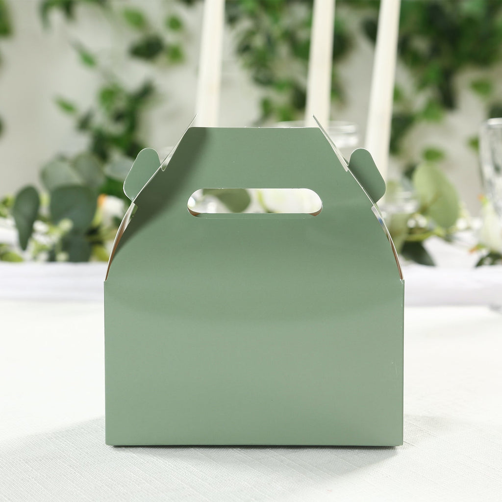Dusty Sage Green Gable Box 6"x3.5"x7" | TableclothsFactory
