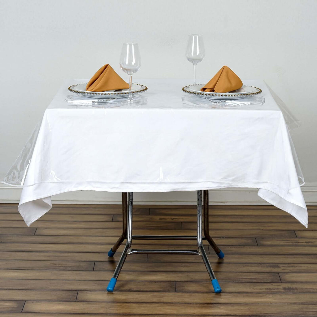 Vinyl Square Tablecloth 70"x70" Clear | TableclothsFactory