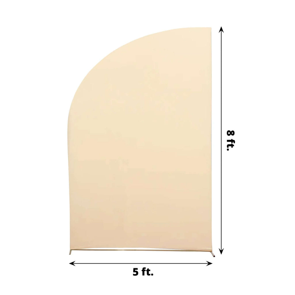 8ft Beige Spandex Wedding Arch Cover | TableclothsFactory