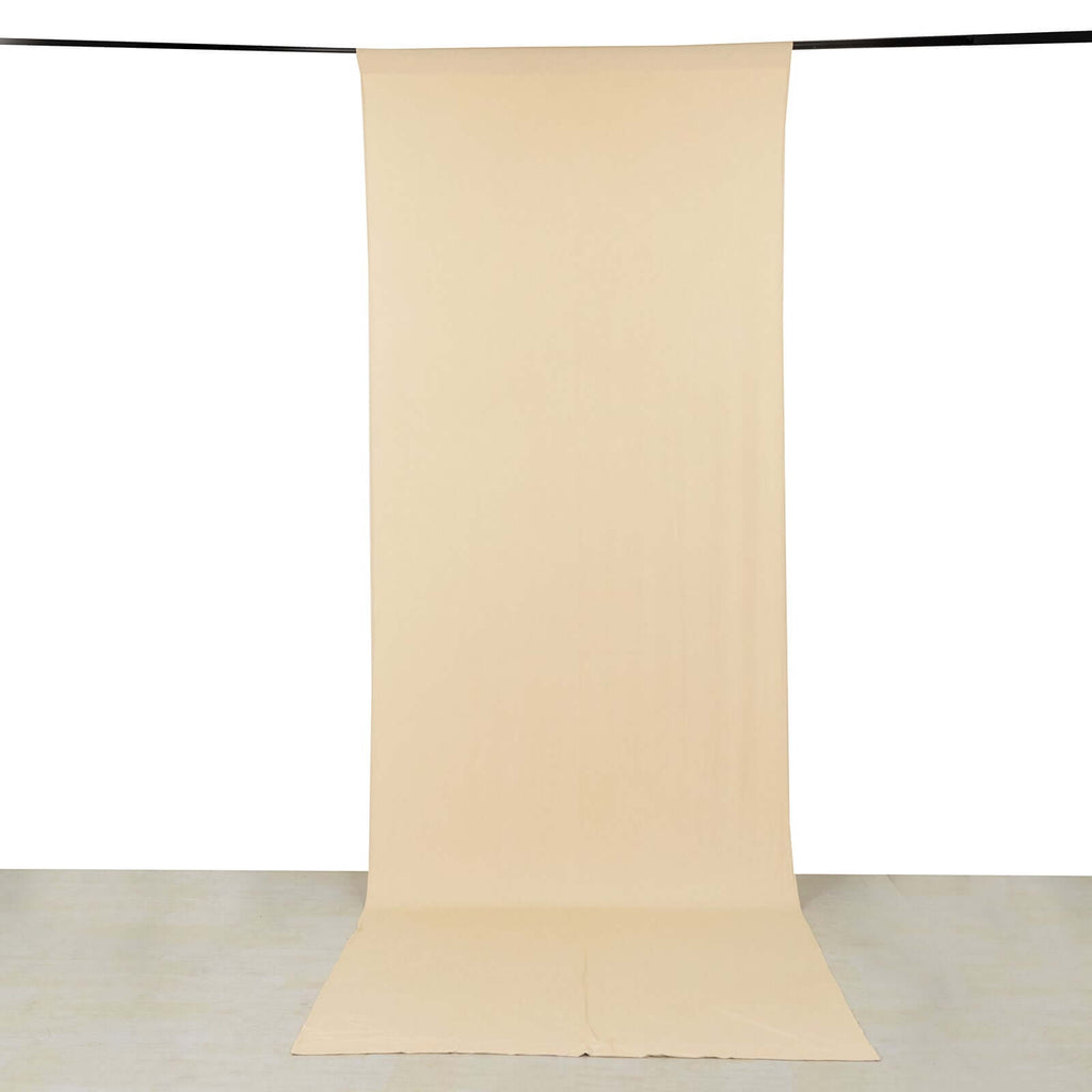 Beige 4-Way Stretch Spandex Event Curtain 5ftx14ft | TableclothsFactory