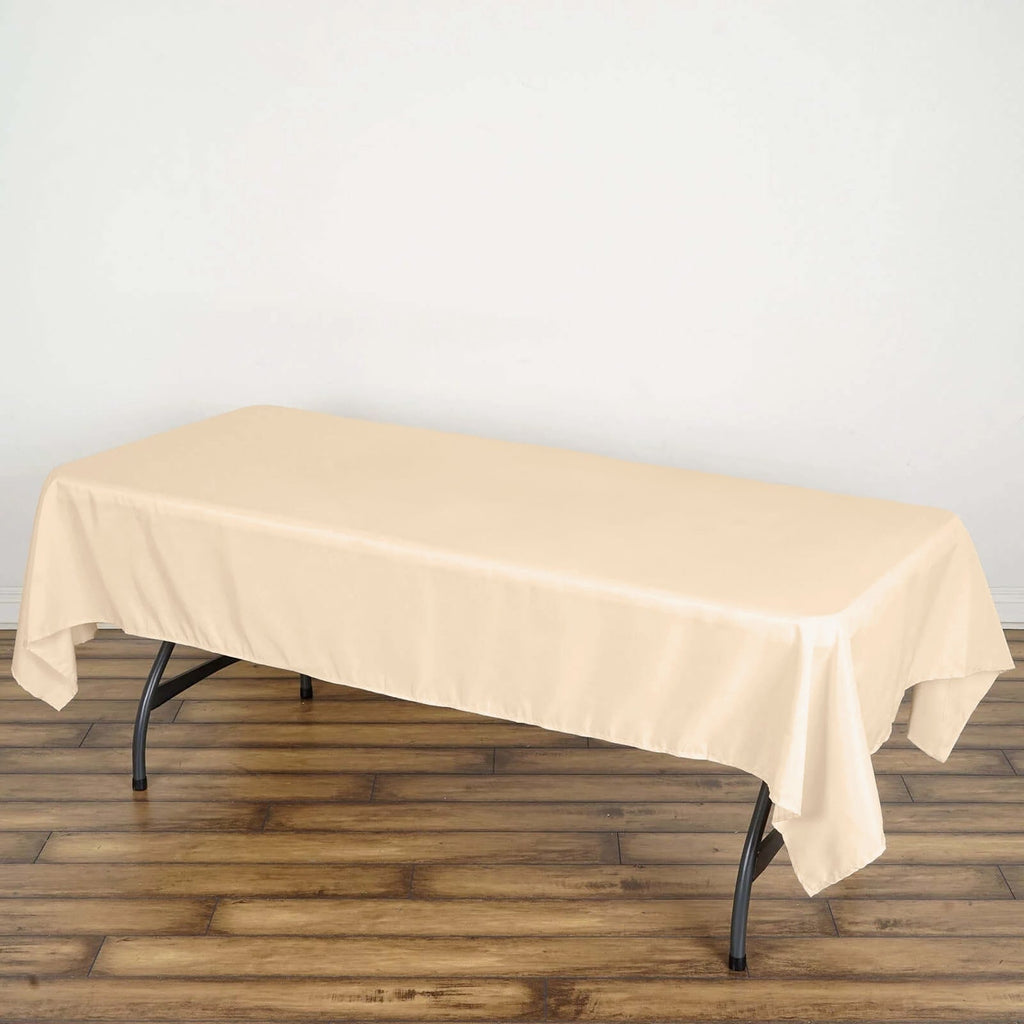 Polyester Tablecloth 60"x102" Beige | TableclothsFactory