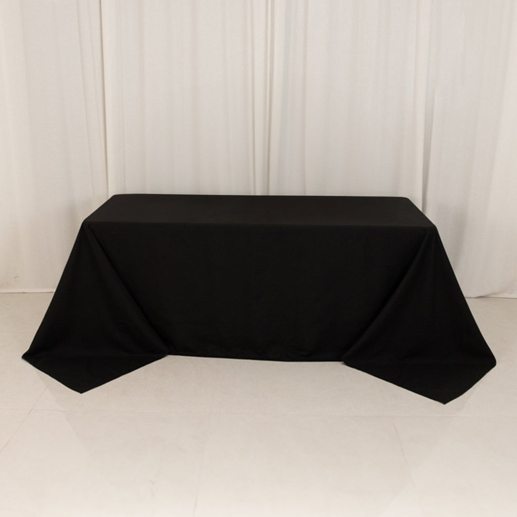 Cotton Blend Tablecloth 90"x132" Black | TableclothsFactory