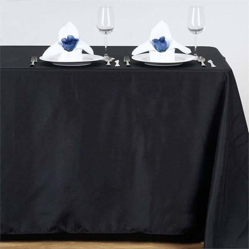 Polyester Tablecloth 54"x96" Black | TableclothsFactory