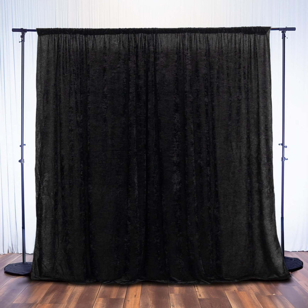 8ft Black Velvet Event Curtain Drapes | TableclothsFactory