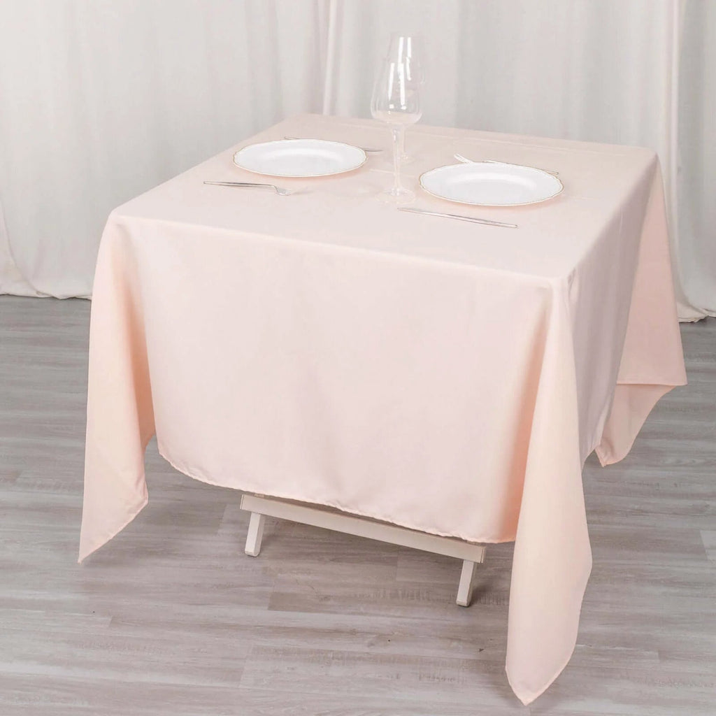 Premium Polyester Overlay 70"x70" Blush | TableclothsFactory
