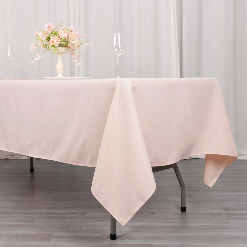 Premium Polyester Tablecloth 60"x102" Blush | TableclothsFactory