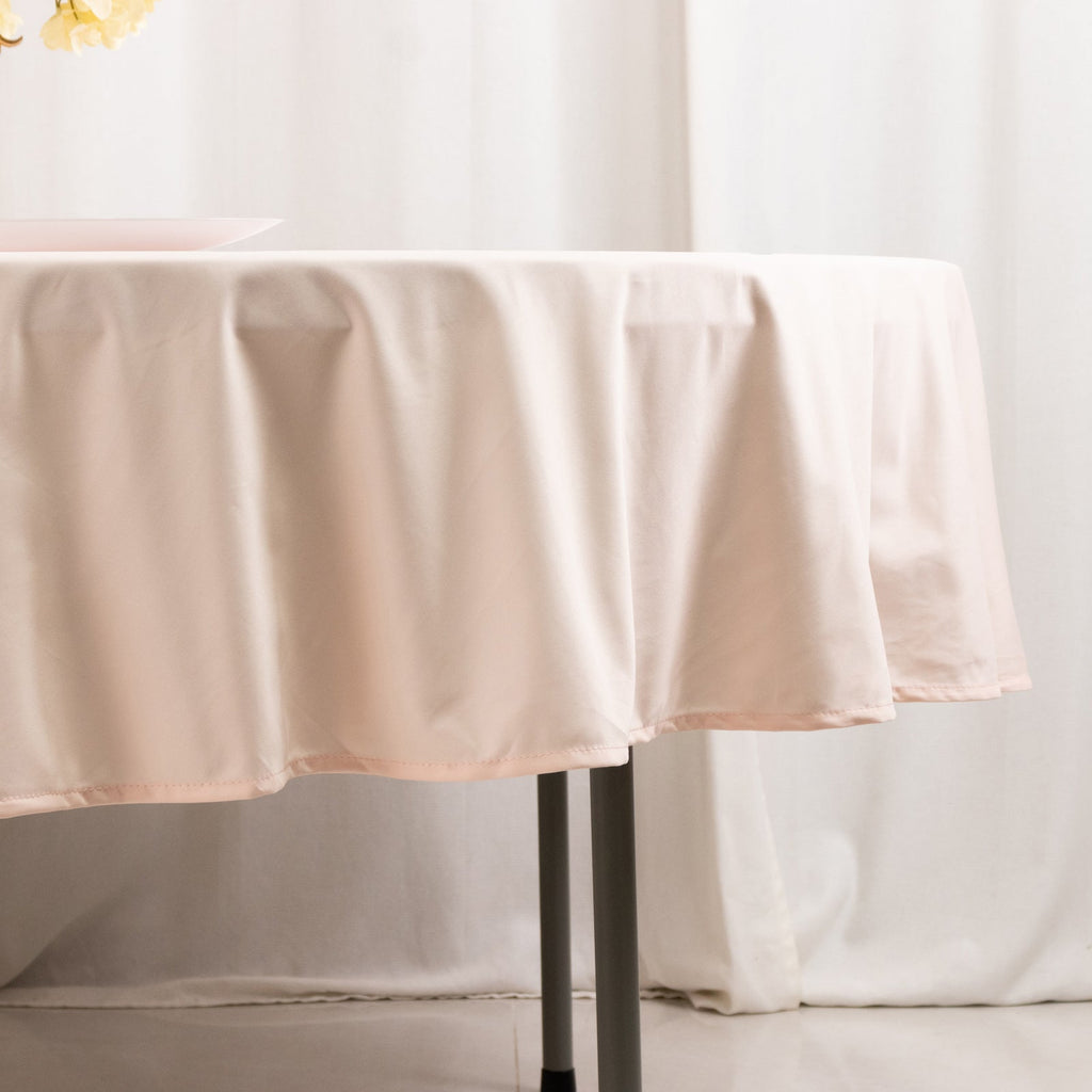 Premium Scuba Round Tablecloth 90" Blush | TableclothsFactory