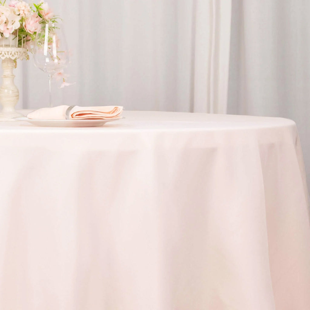 Premium Polyester Tablecloth 132" Blush | TableclothsFactory
