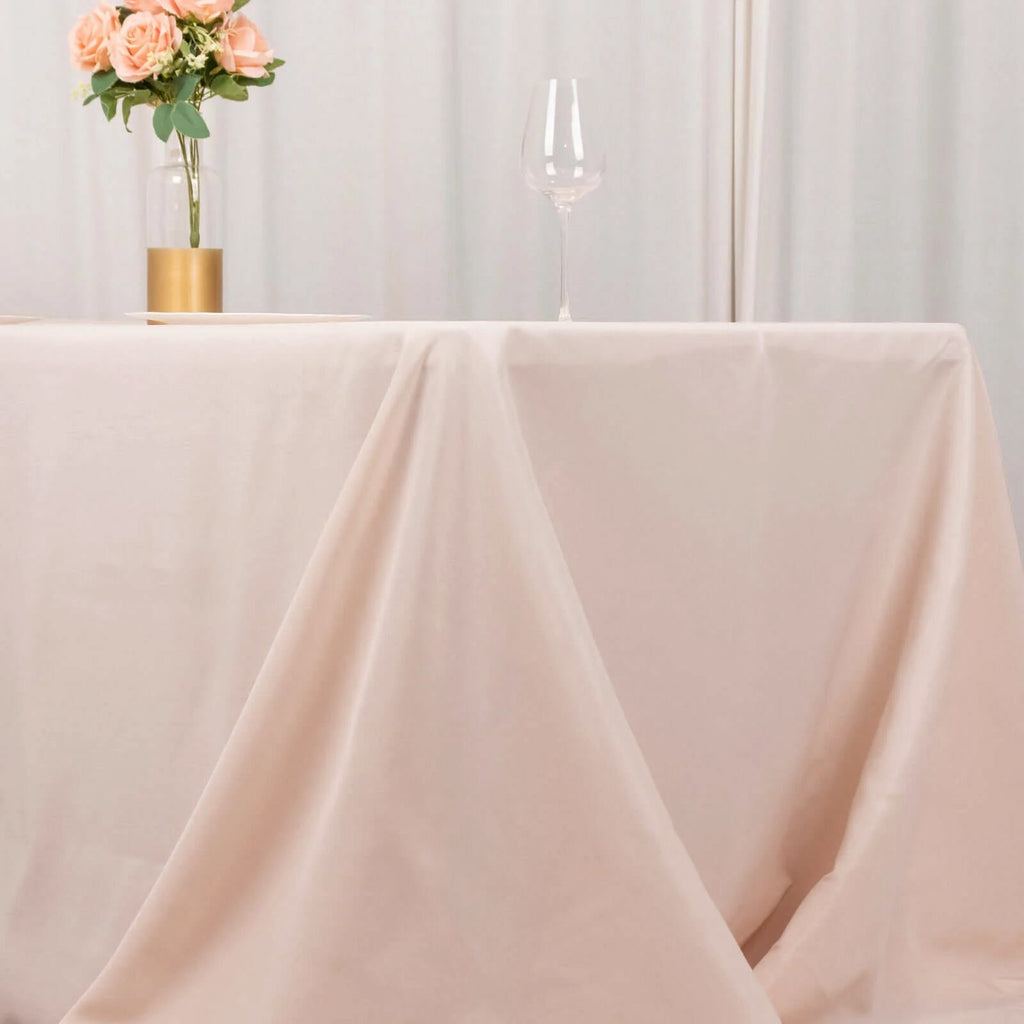 Premium Polyester Tablecloth 90"x156" Blush | TableclothsFactory