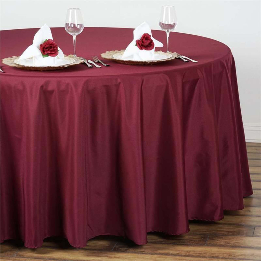 Polyester Tablecloth 108" Burgundy | TableclothsFactory