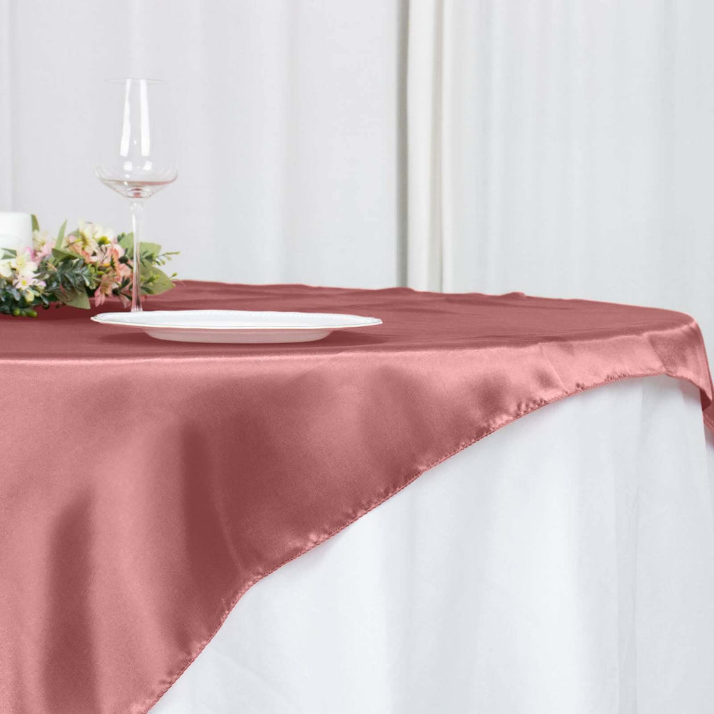 Satin Overlay 60"x60" Cinnamon Rose | TableclothsFactory