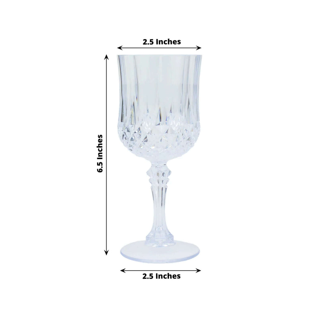 Crystal Cut Wine Goblets Clear 8oz | TableclothsFactory
