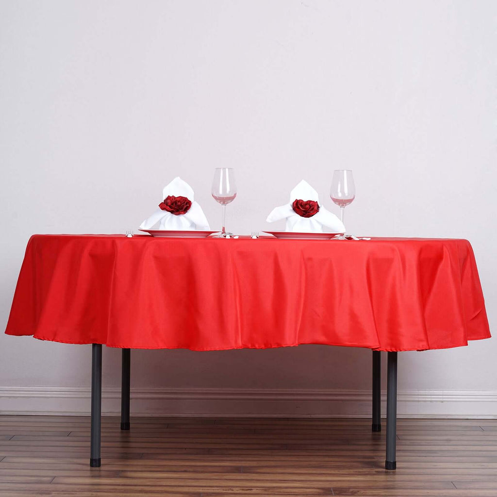 Polyester Round Tablecloth 70" Red | TableclothsFactory