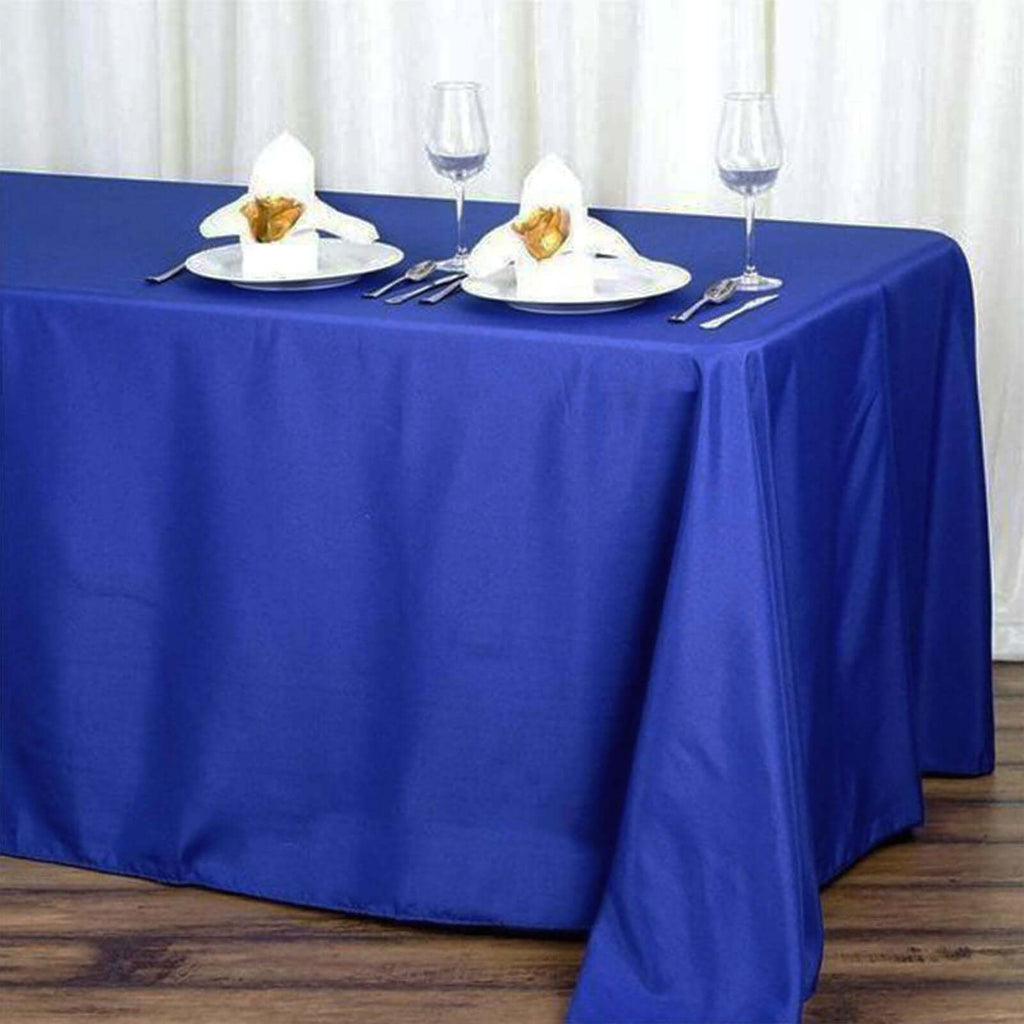 Polyester Tablecloth 90"x132" Royal Blue | TableclothsFactory