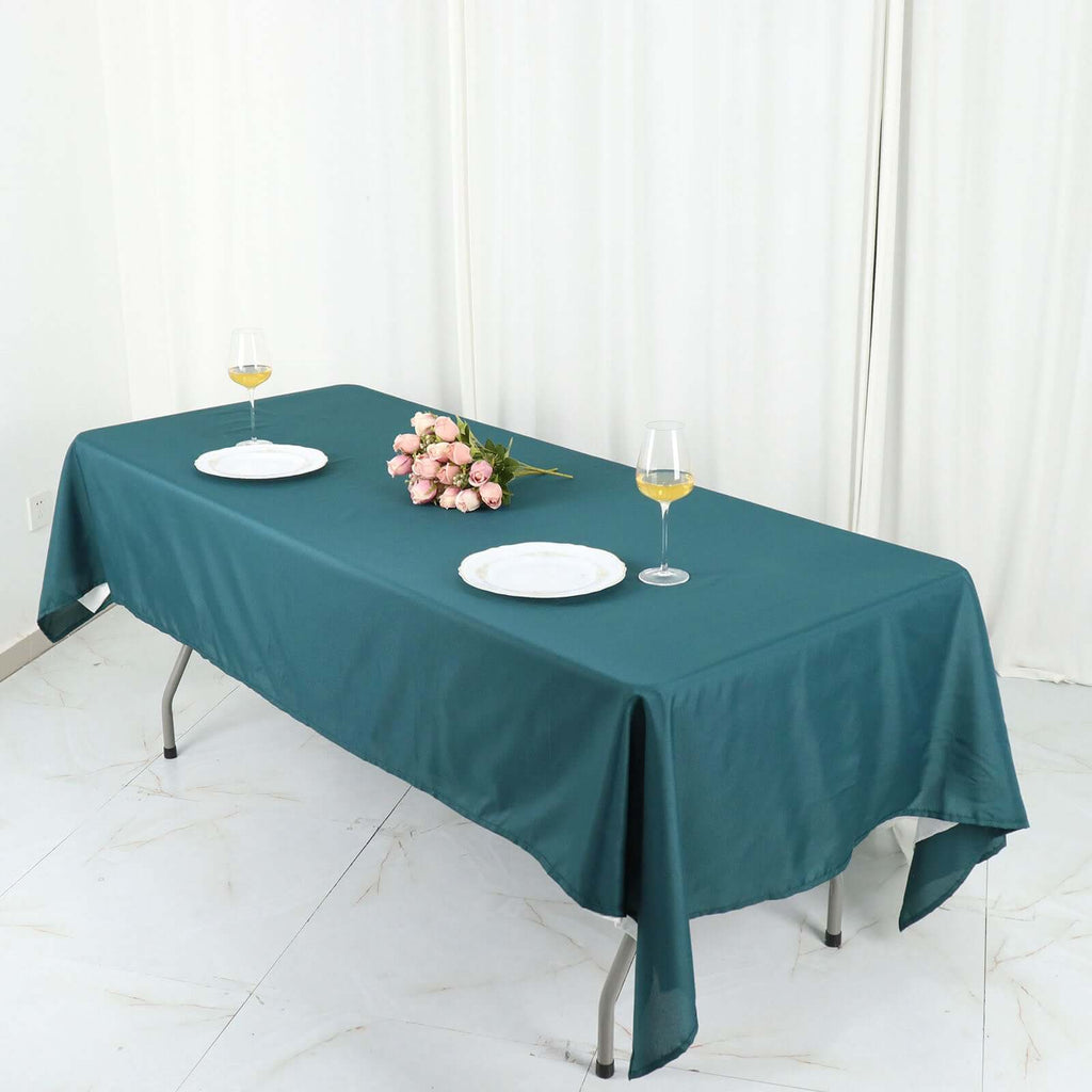 Polyester Tablecloth 60"x102" Peacock Teal | TableclothsFactory