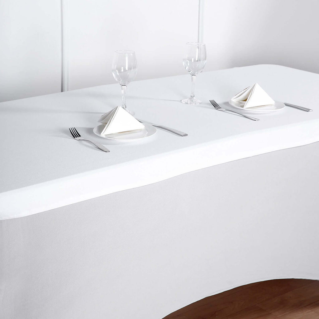 Spandex Tablecloth Top Cover 72"x30" White | TableclothsFactory