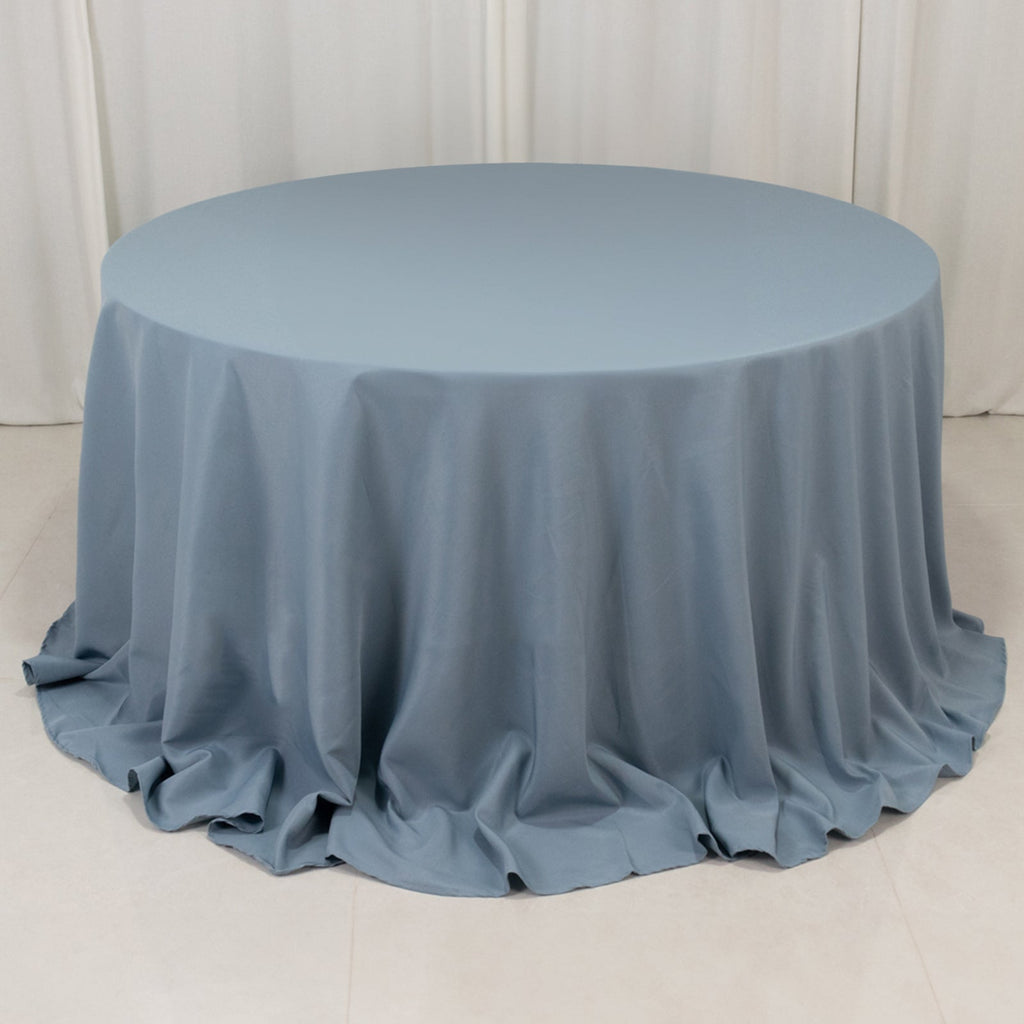 Premium Polyester Tablecloth 132" Dusty Blue | TableclothsFactory
