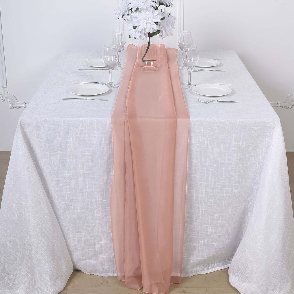 Chiffon Runner 6ft Dusty Rose | TableclothsFactory