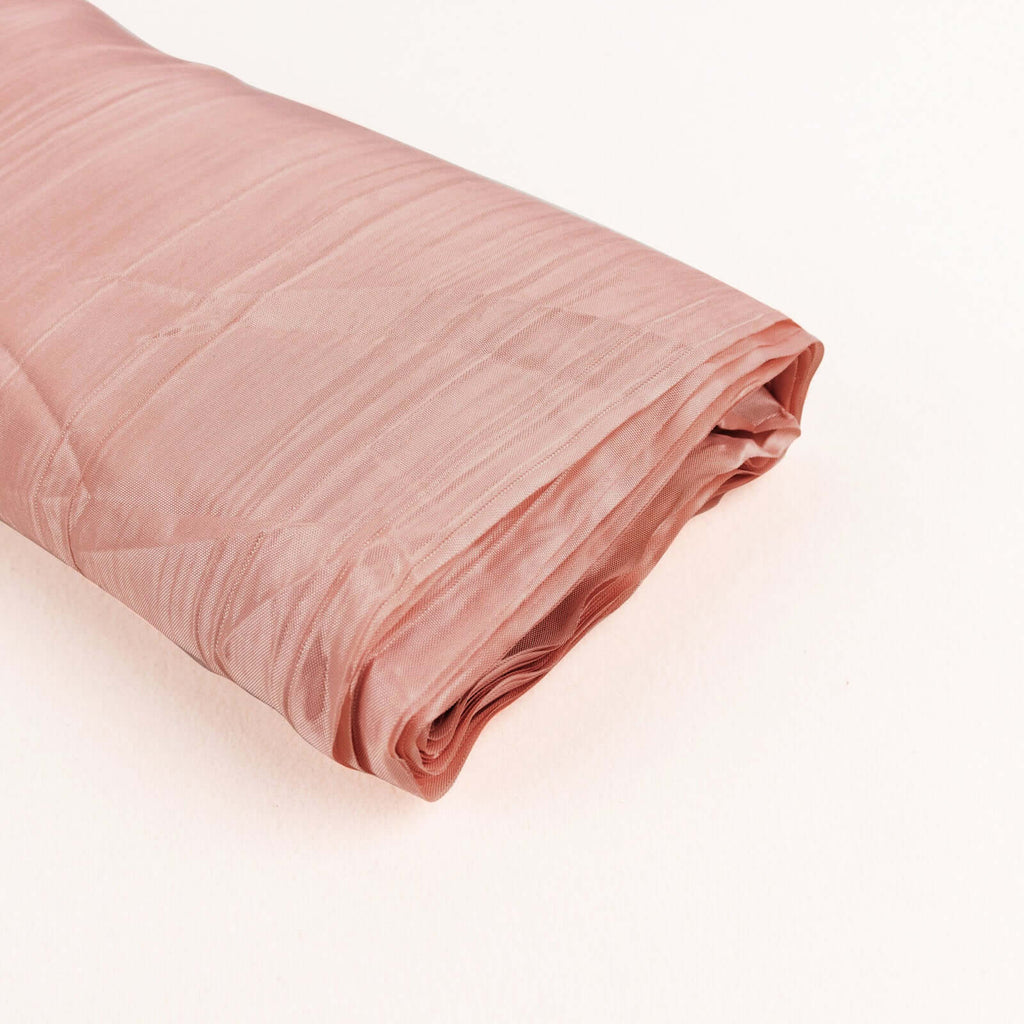 Dusty Rose Crinkle Taffeta Fabric 54"x10 Yards | TableclothsFactory