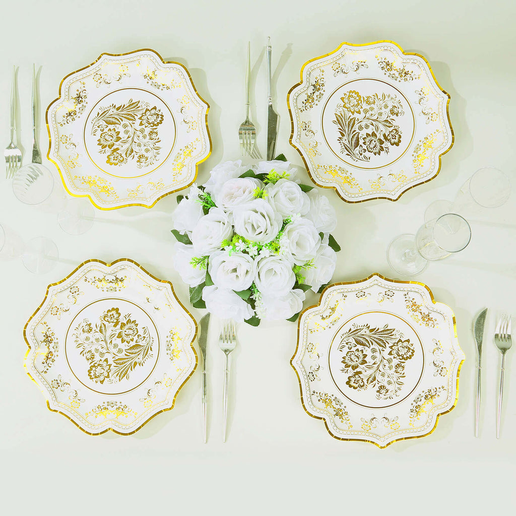 Damask Paper Dinner Plates by 10" | TableclothsFactory