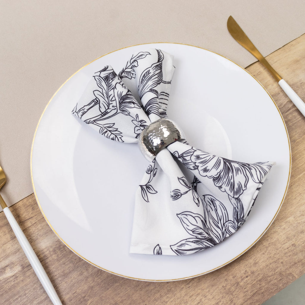 Toile Polyester Cloth Napkins Black | TableclothsFactory