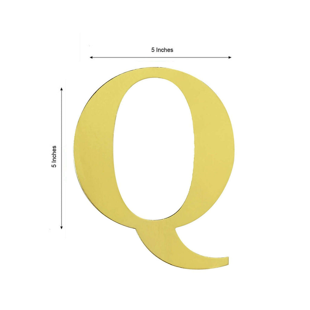 5" Gold Letter Stickers "Q" | TableclothsFactory