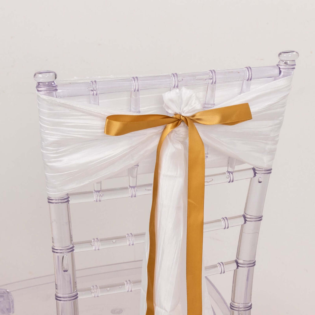 Gold Satin Ribbon 100 Yards 7/8" | TableclothsFactory