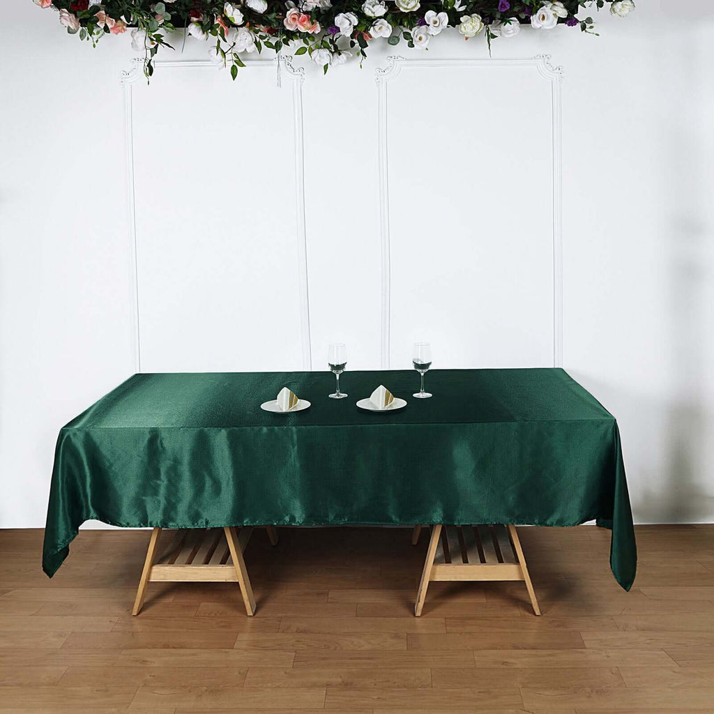 Satin Tablecloth 60"x102" Emerald Green | TableclothsFactory