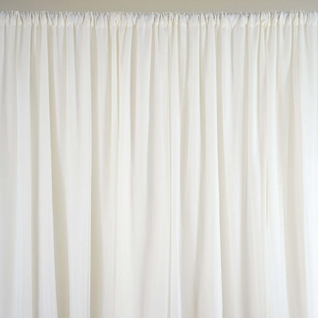 Ivory Chiffon Polyester Event Drapes 20ftx10ft | TableclothsFactory