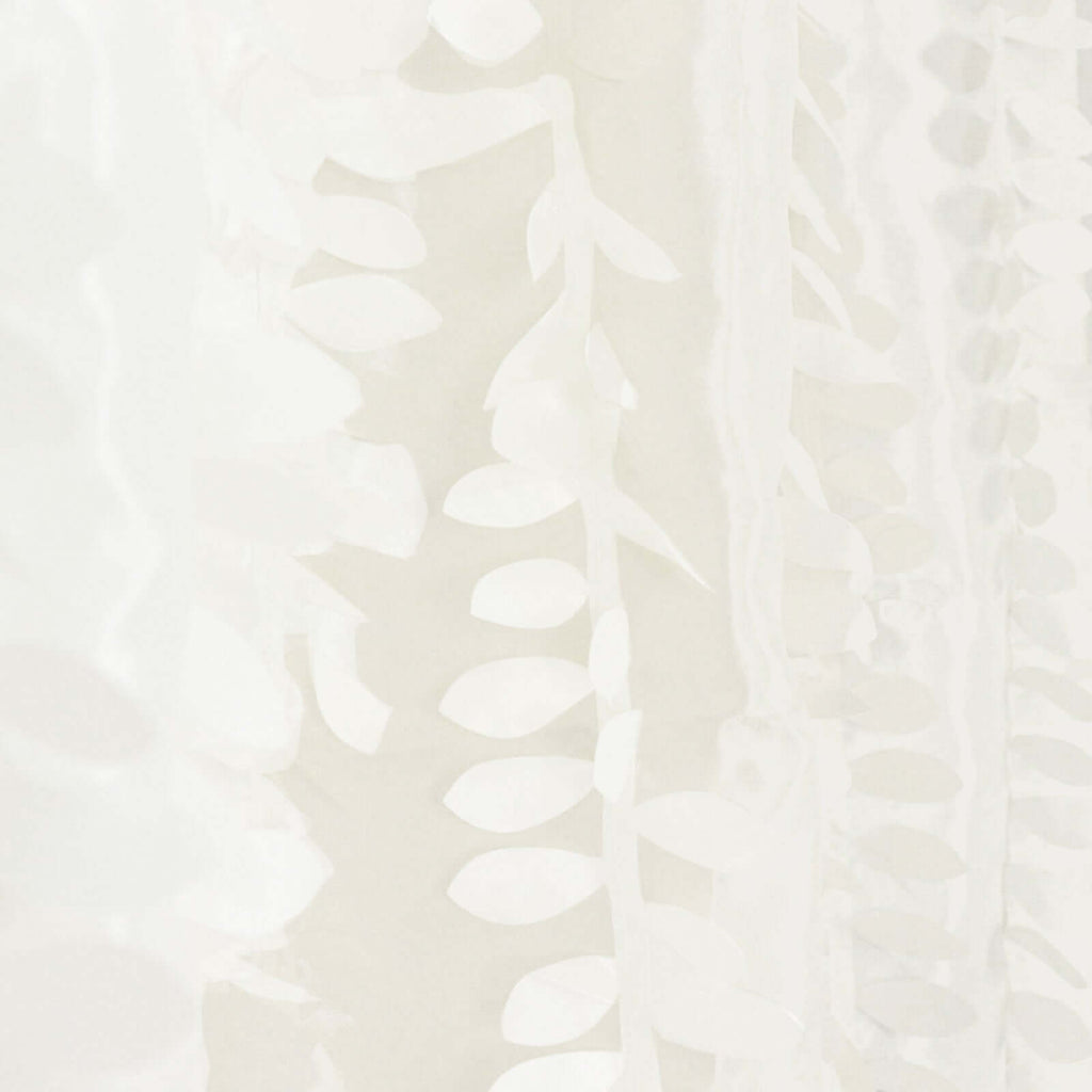 Ivory 3D Leaf Taffeta Event Curtain Drapes | TableclothsFactory