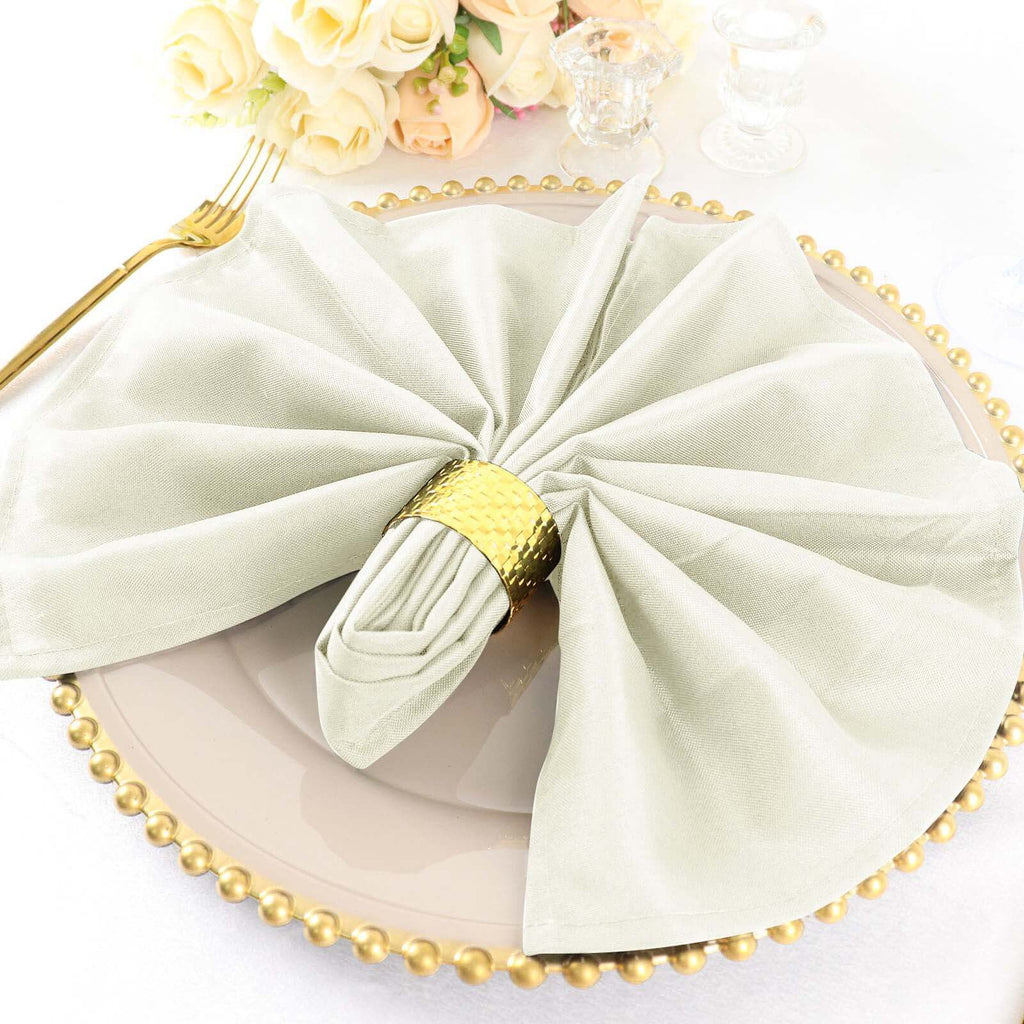 Polyester Napkins 20"x20" Ivory | TableclothsFactory