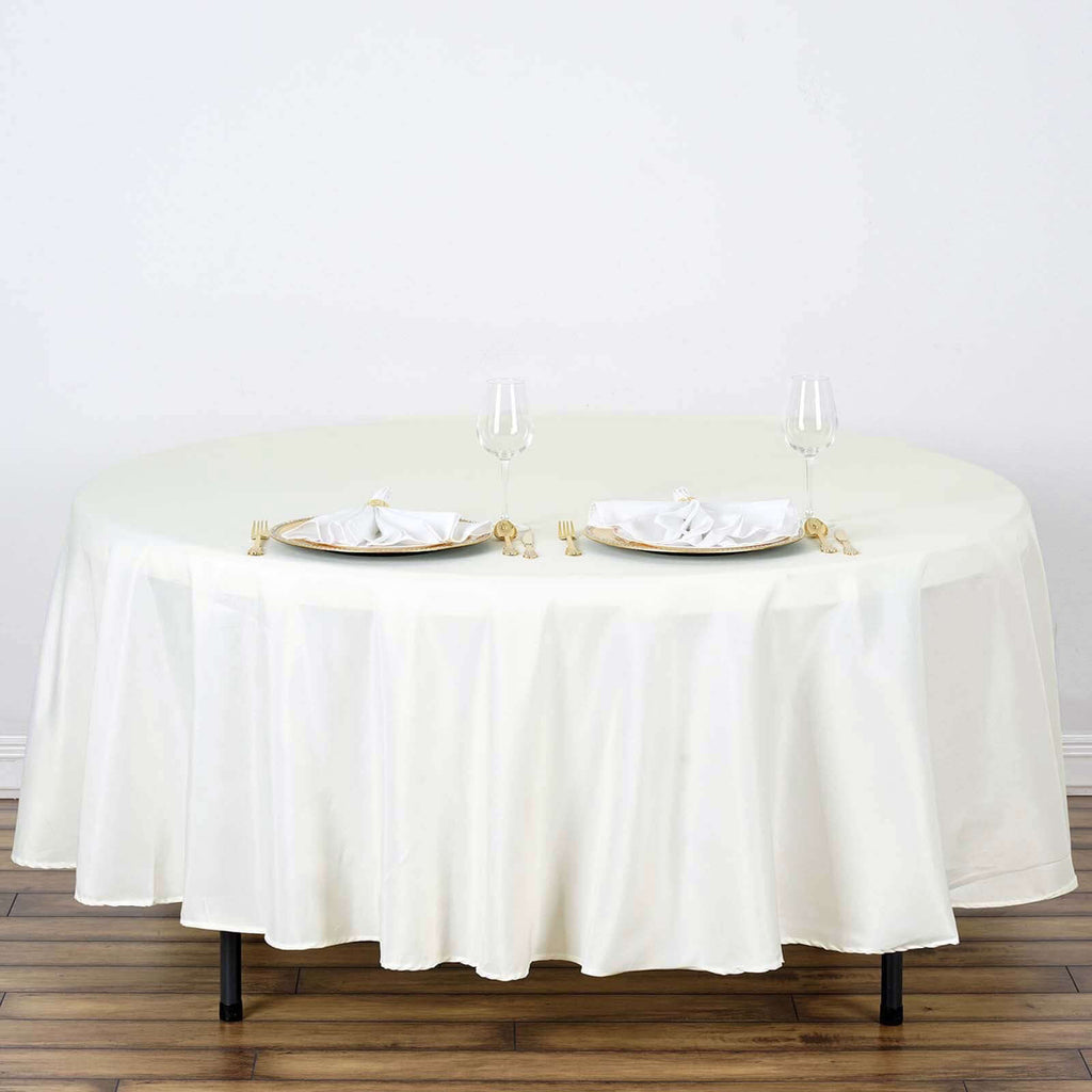 Polyester Tablecloth 108" Ivory | TableclothsFactory