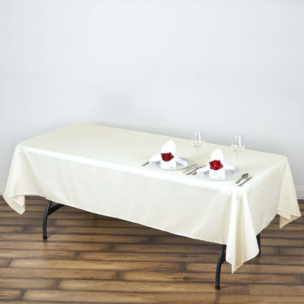 Polyester Tablecloth 60"x102" Ivory | TableclothsFactory