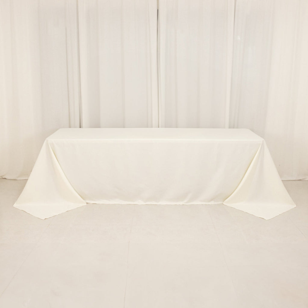 Cotton Blend Tablecloth 90"x156" Ivory | TableclothsFactory