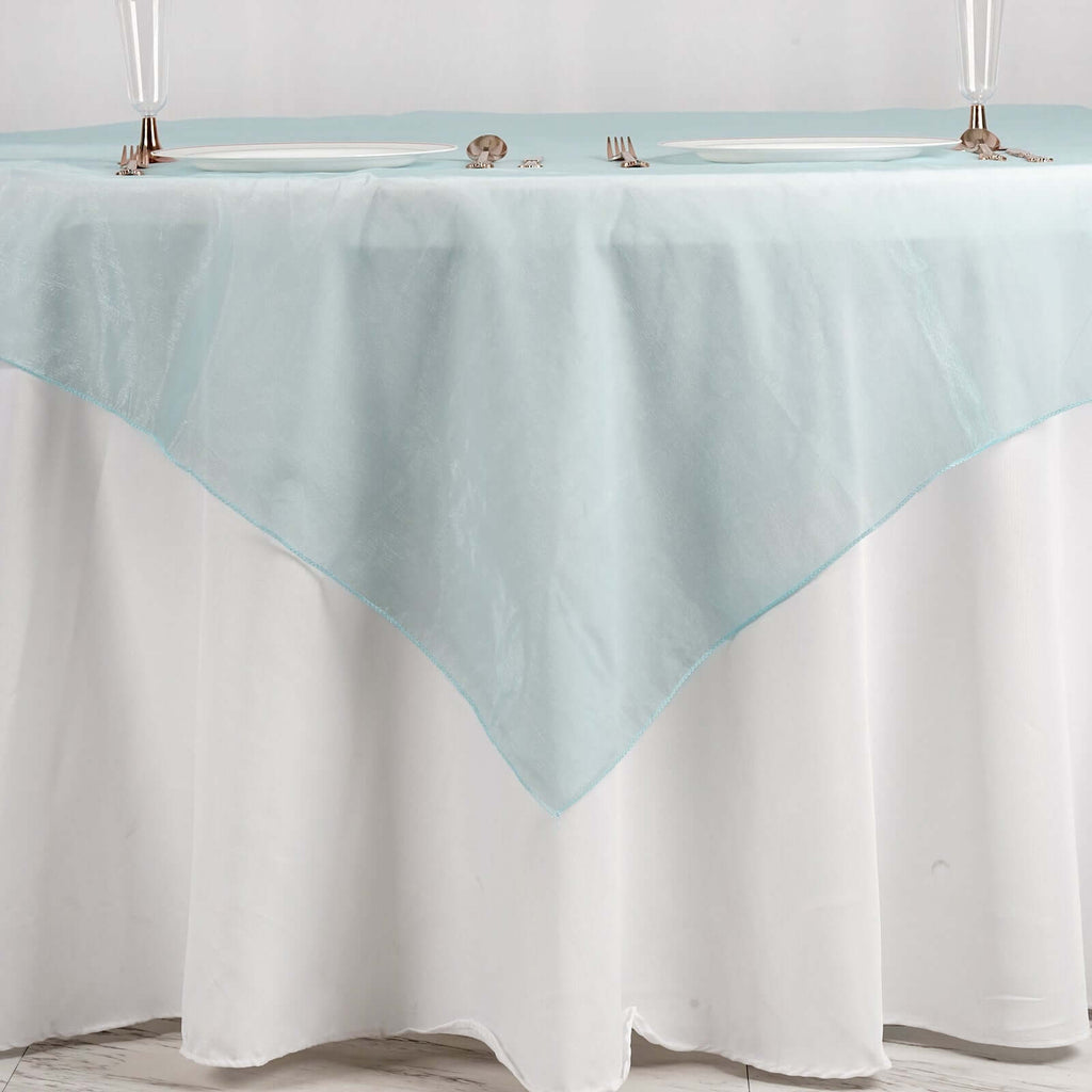 Organza Overlay 72"x72" Light Blue | TableclothsFactory