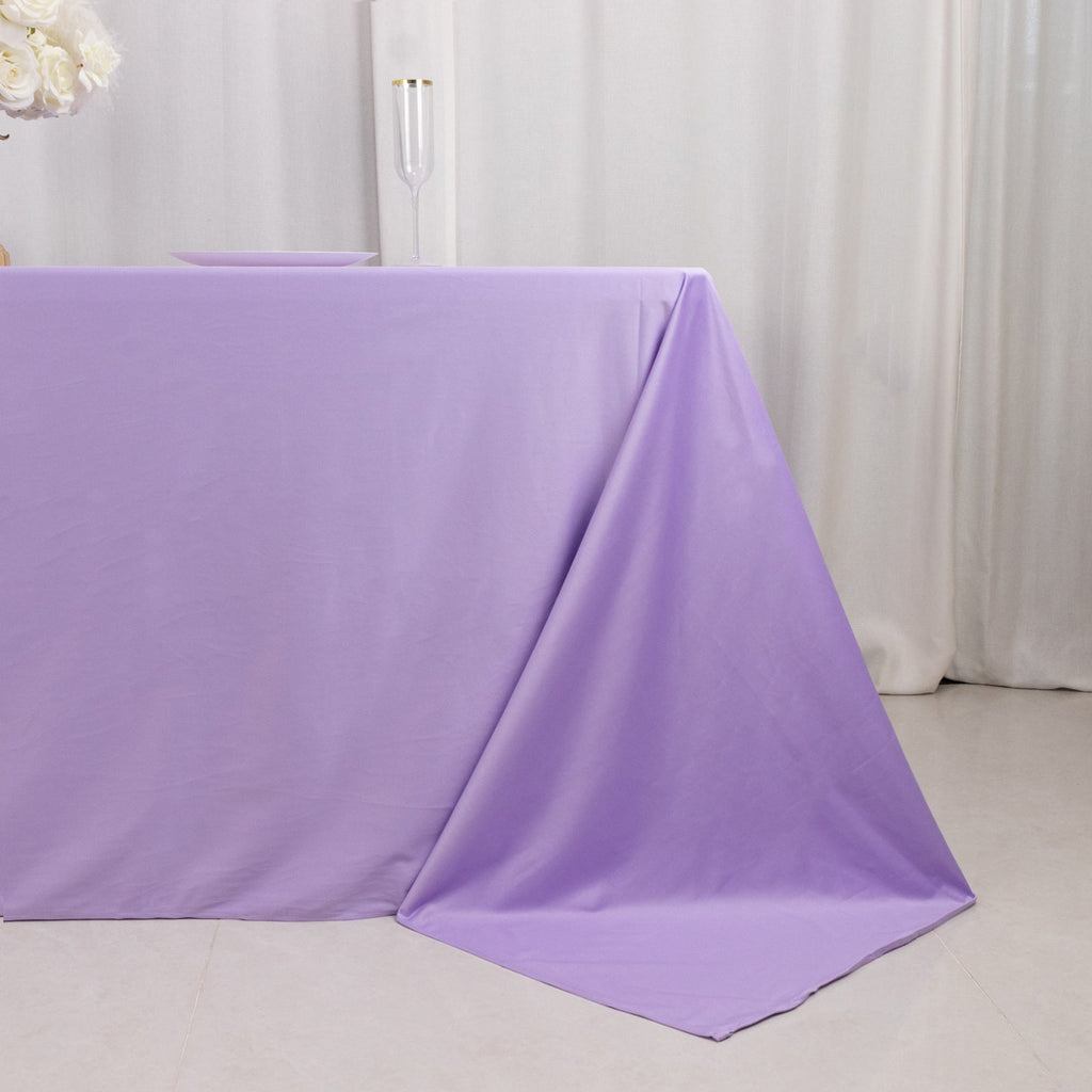 Scuba Rectangular Tablecloth 90"x132" Lavender Lilac | TableclothsFactory