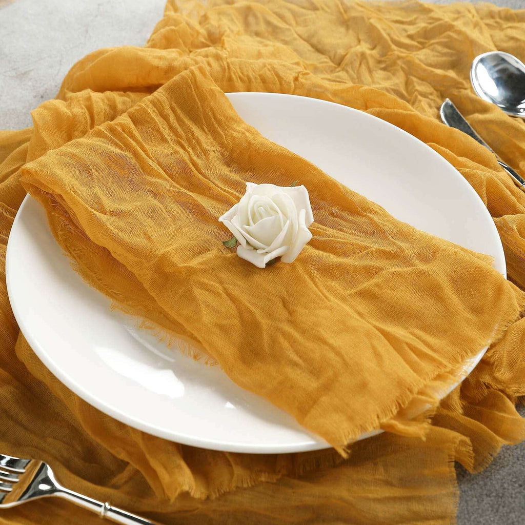 Cheesecloth Napkins 24x19 Mustard Yellow | TableclothsFactory