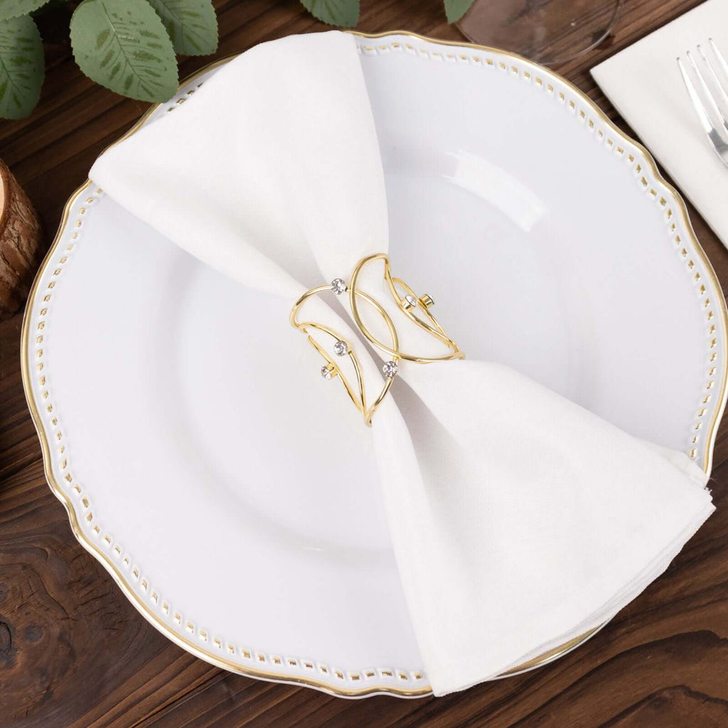 Gold Metal Napkin Rings 4 Pack | TableclothsFactory