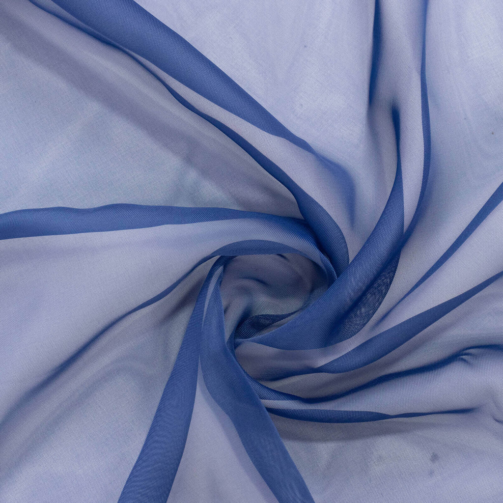 Navy Blue Chiffon Curtain Panel 5ftx32ft | TableclothsFactory