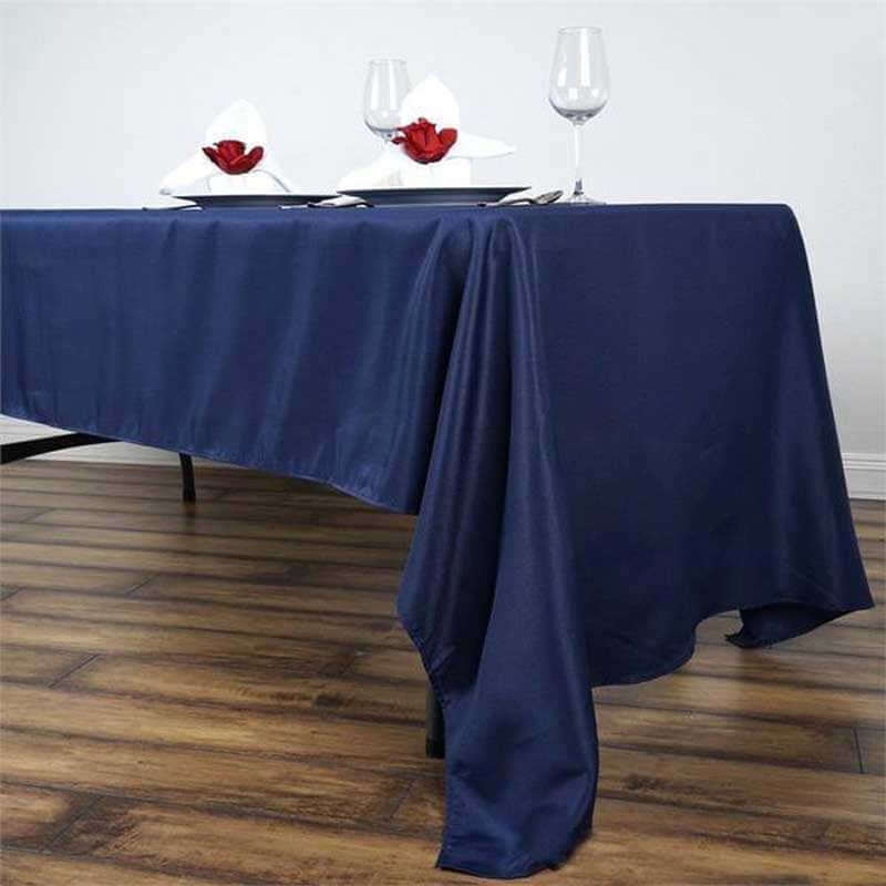 Polyester Tablecloth 60"x126" Navy Blue | TableclothsFactory