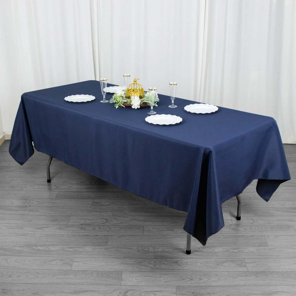 Premium Polyester Tablecloth 60"x102" Navy Blue | TableclothsFactory