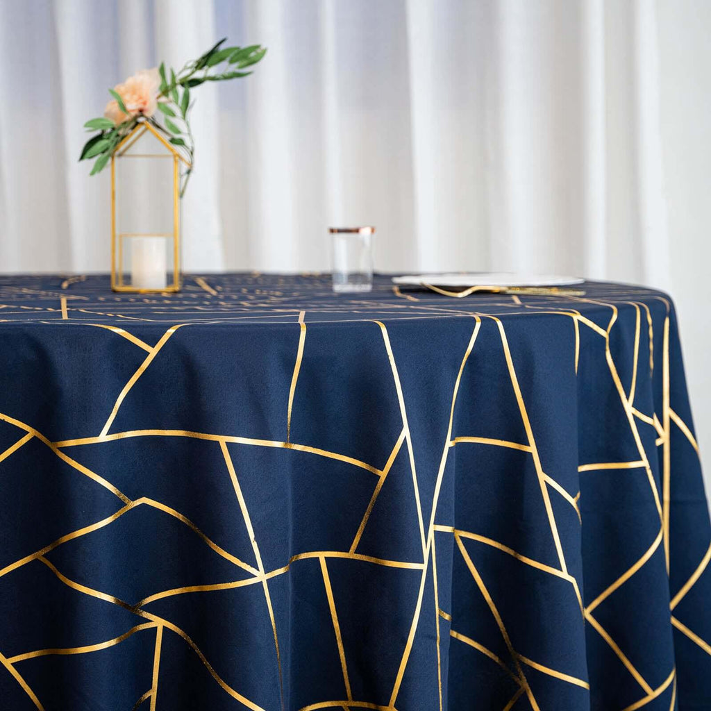 Polyester Tablecloth 120" Navy Blue | TableclothsFactory